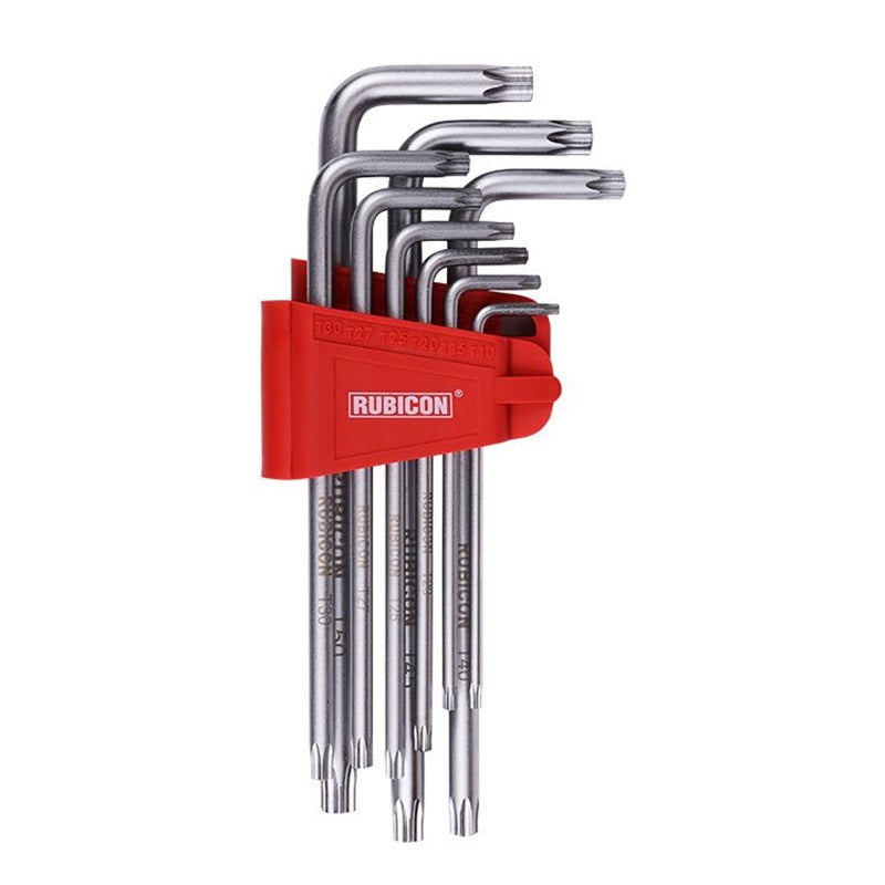 JUEGO 9PZA T10-T50 LLAVE TORX SEGURIDAD LARGA RTK-389L RUBICON ...