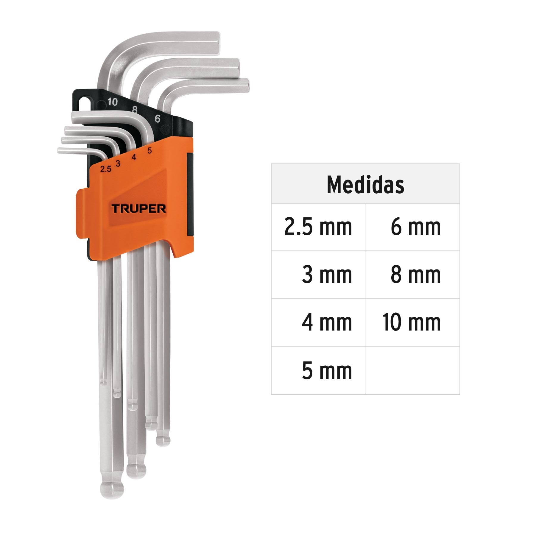 Juego 7 llaves allen largas std punta bola con organizador - 15551 ...