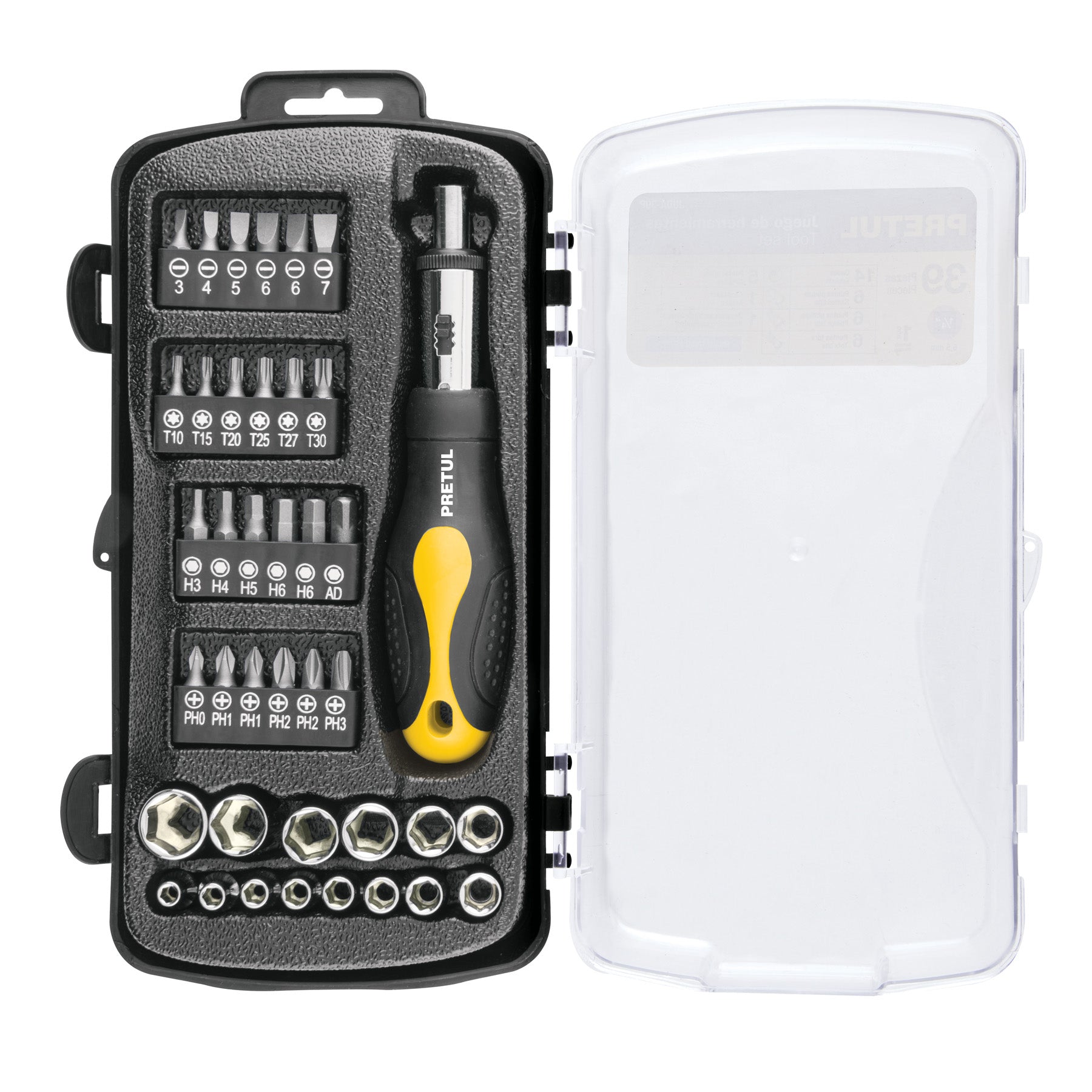Juego de 39 herramientas 1/4" para mecánico, Pretul - 23971 – Edisel ...