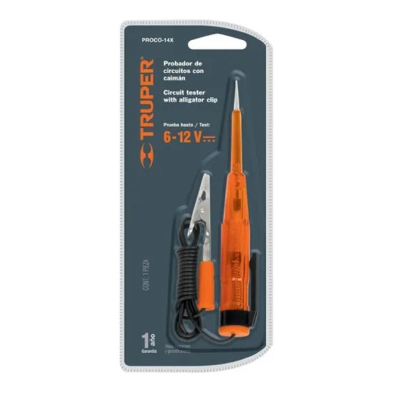 Probador De Circuitos Con Caimán 6v- 12v Truper | Edisel Tool Store